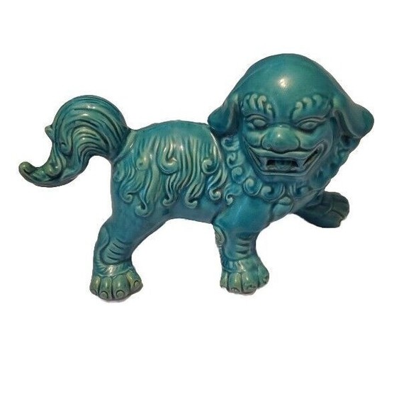 Art | Gorgeous Rare Large Vintage Turquoise Foo Dog 11 X 8 X 7 ...